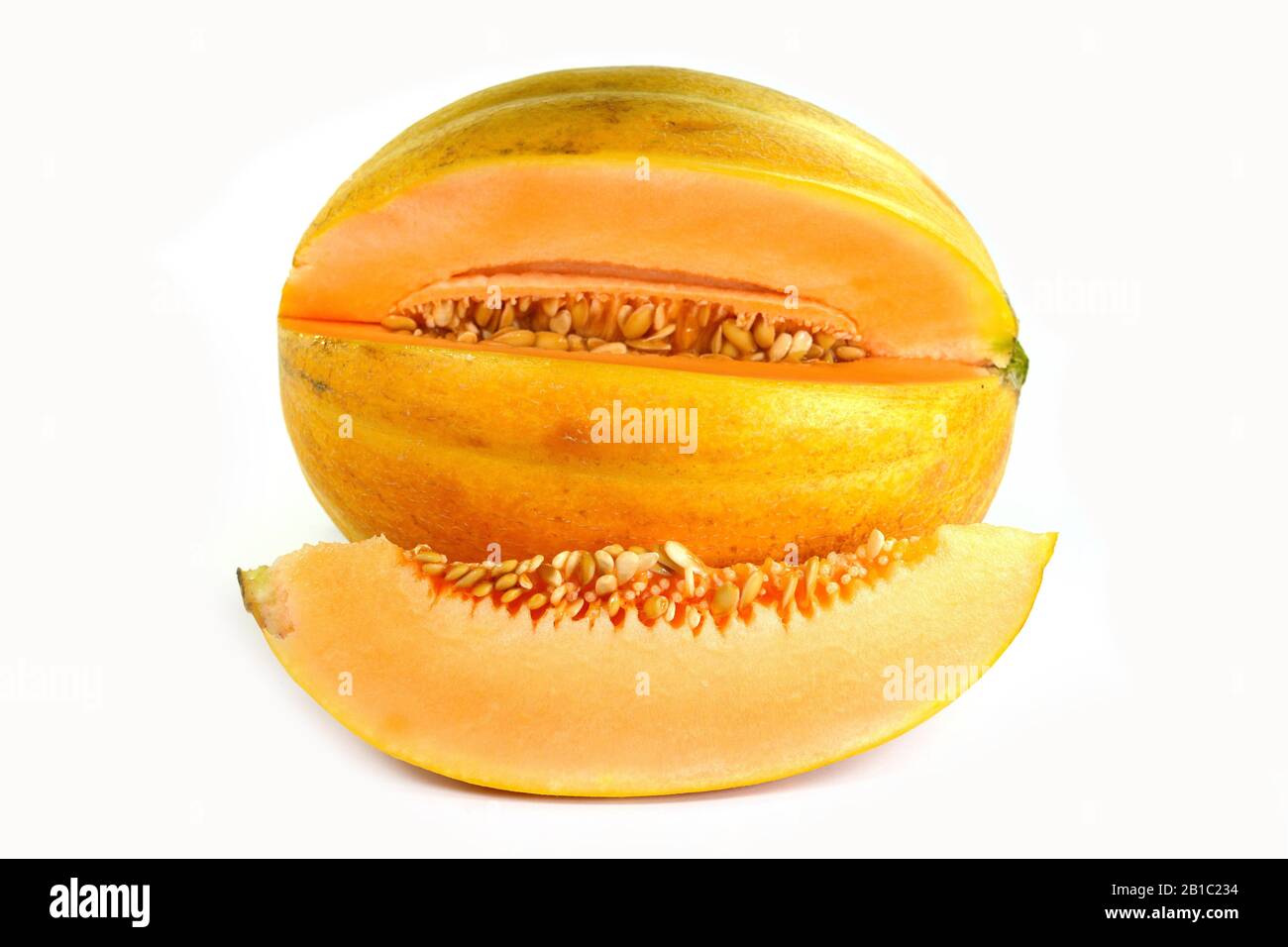 melon slice isolated on white background Stock Photo - Alamy