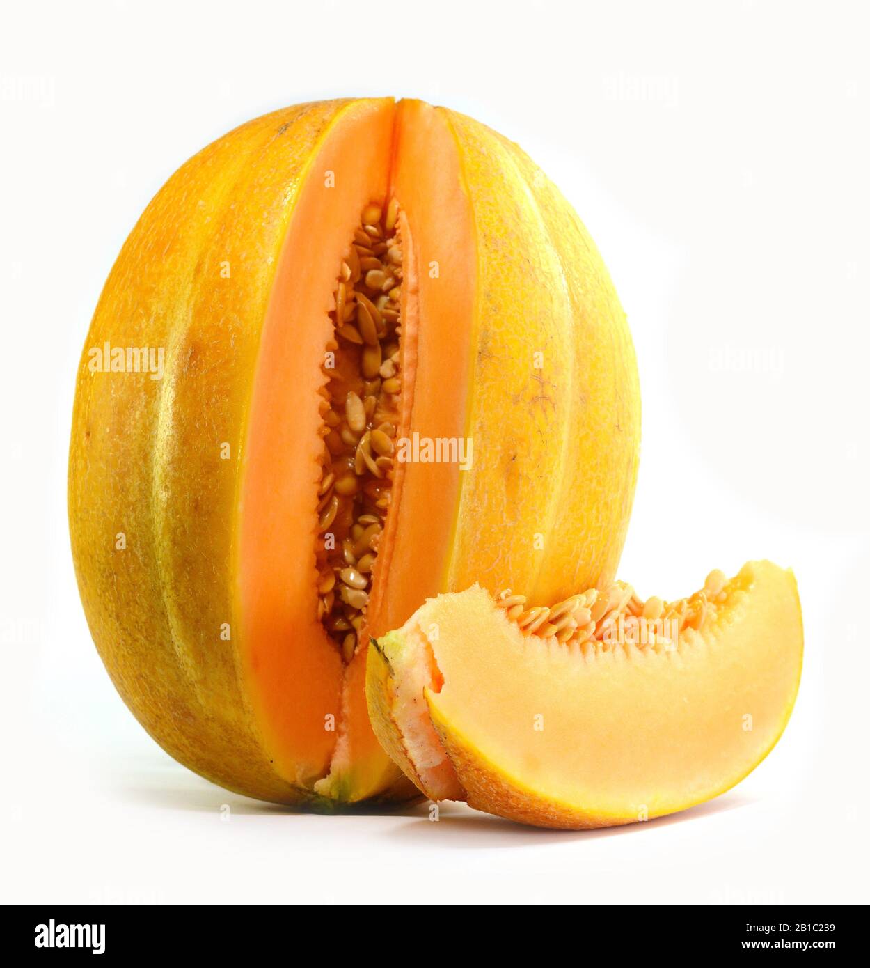 melon slice isolated on white background Stock Photo - Alamy