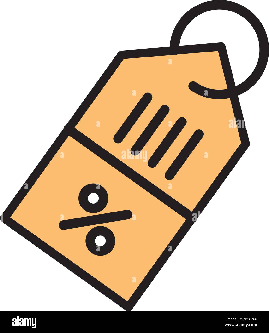 Isolated percentage label line and fill style icon vector design Stock ...