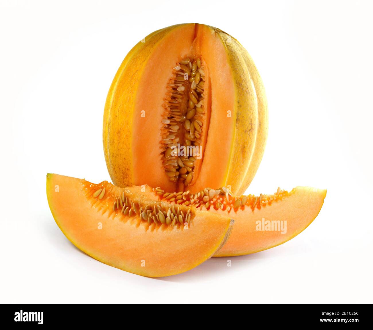 melon slice isolated on white background Stock Photo - Alamy