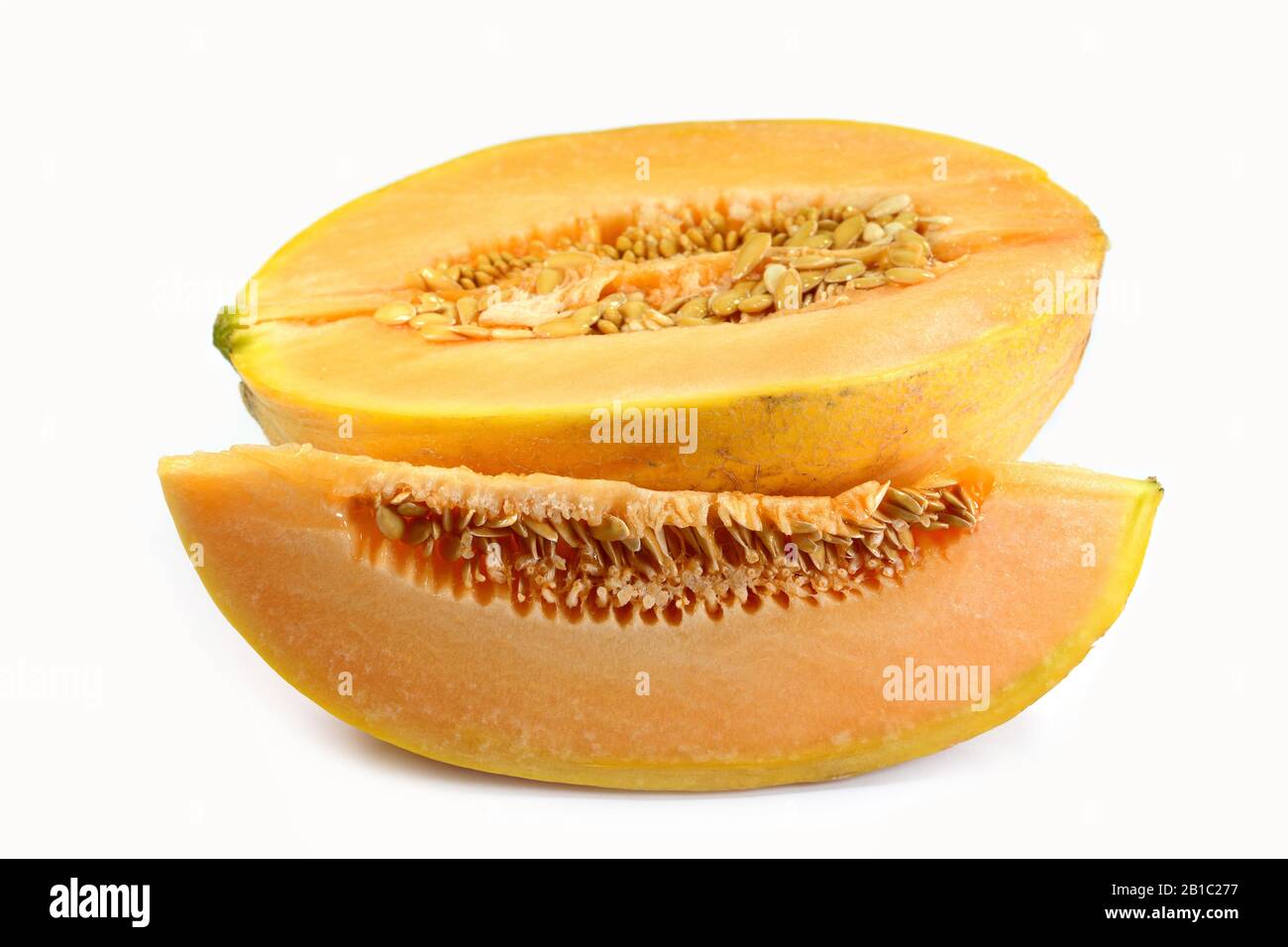 melon slice isolated on white background Stock Photo - Alamy
