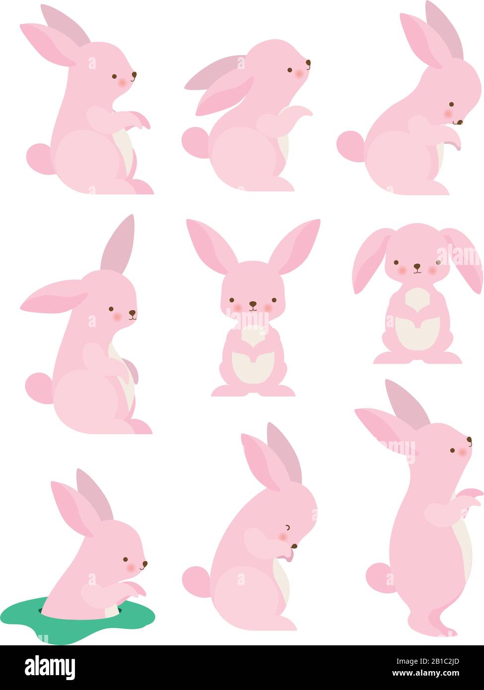 Cute rabbits cartoons vector design Stock Vector Image & Art - Alamy