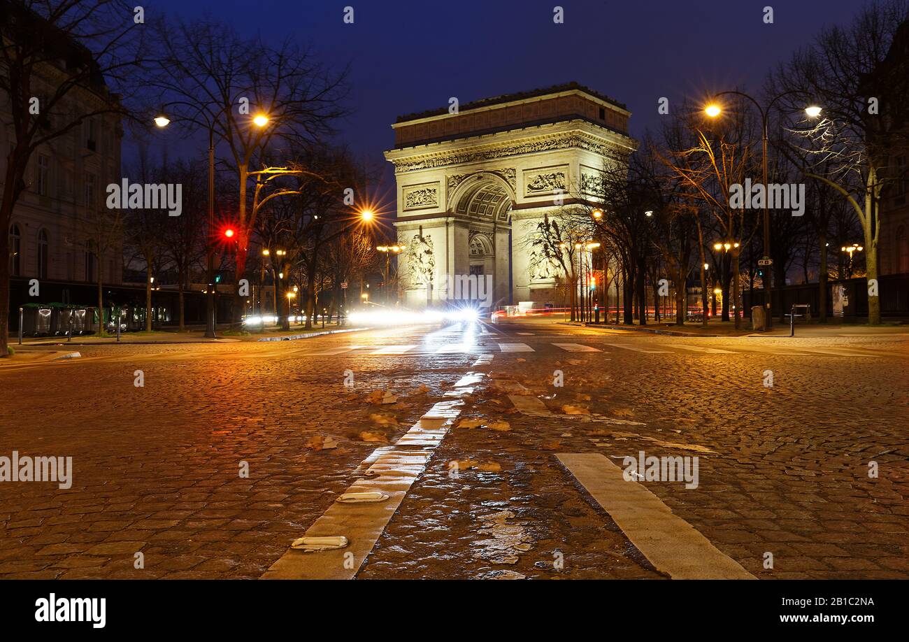 The Triumphal Arch in evening, Paris, France Stock Photo - Alamy
