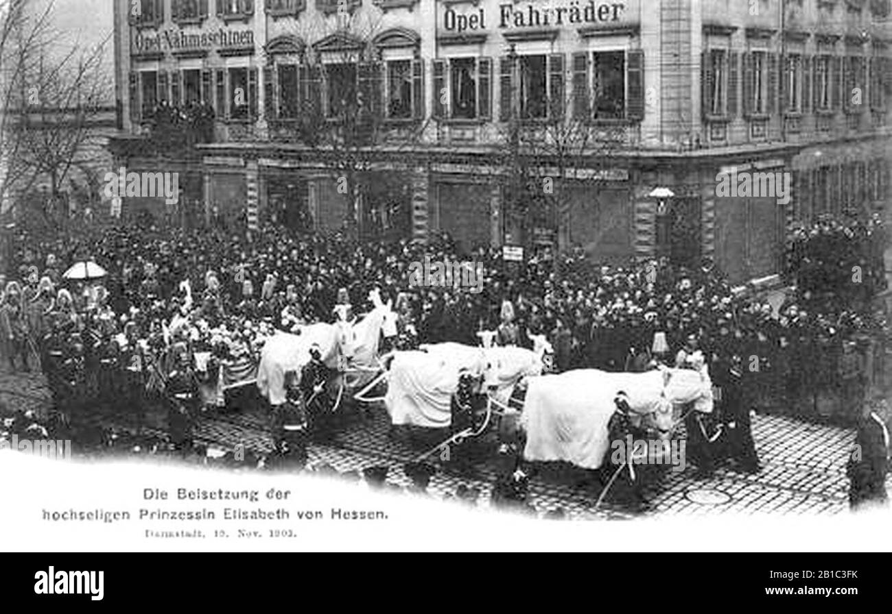 Funeral procession of Princess Elisabeth of Hesse and by Rhine Stock ...