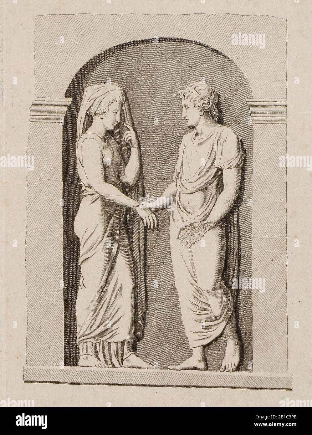 Funerary stele depicting the farewell to the deceased - Stuart James ...