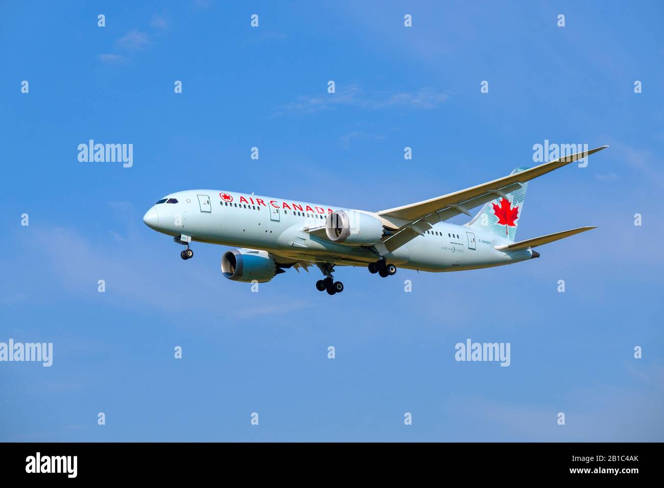 Air Canada airlines airplane preparing for landing at day time in ...