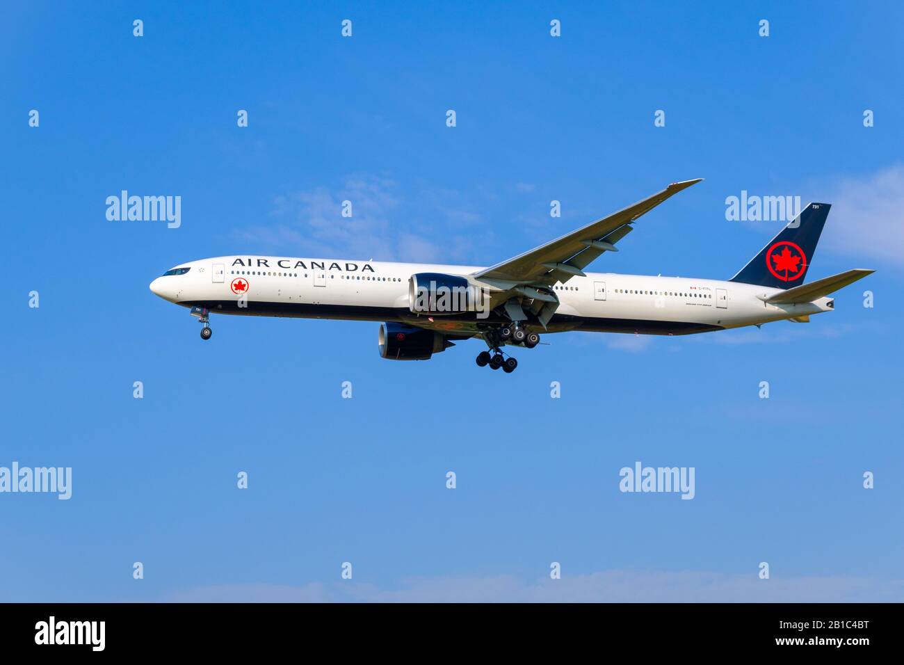Air Canada airlines airplane preparing for landing at day time in ...