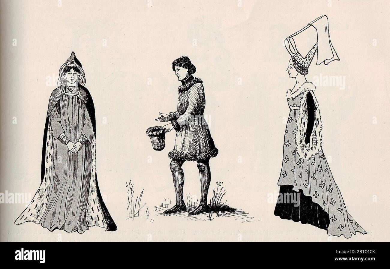 Fur garments 14th century Stock Photo - Alamy