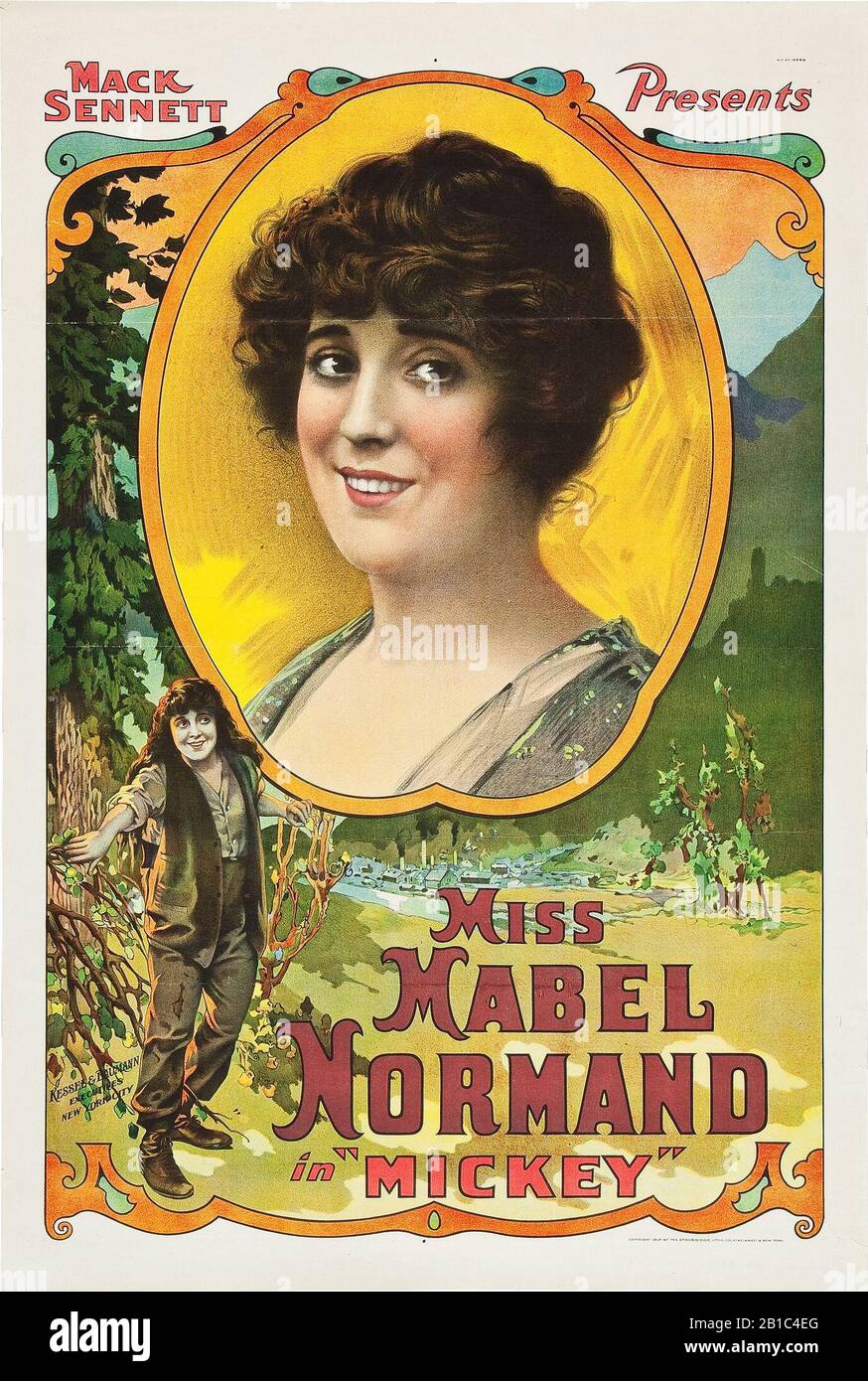 MICKEY Poster for 1918 FBO silent film with Mabel Norman Stock Photo ...