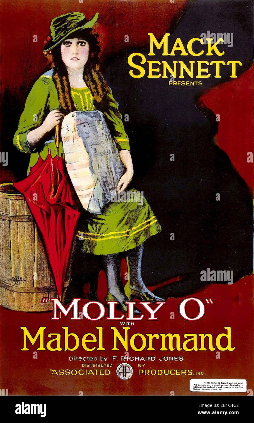 MOLLY O Poster for the 1921 AFNP silent film with Mabel Normand Stock ...