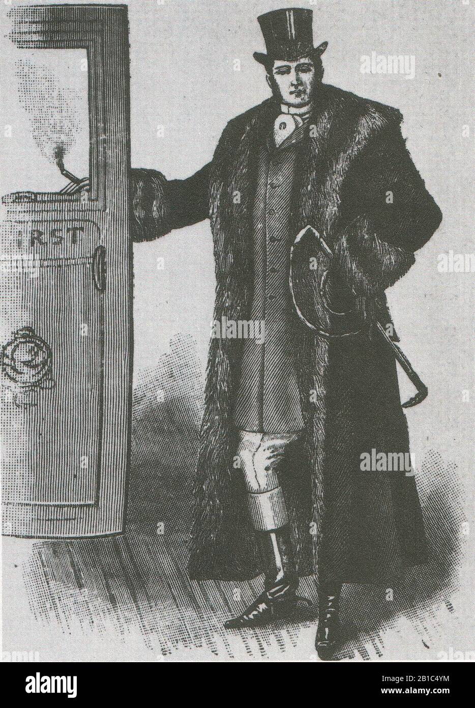 Fur-lined coat for the sportsman on Edwardian days Stock Photo - Alamy