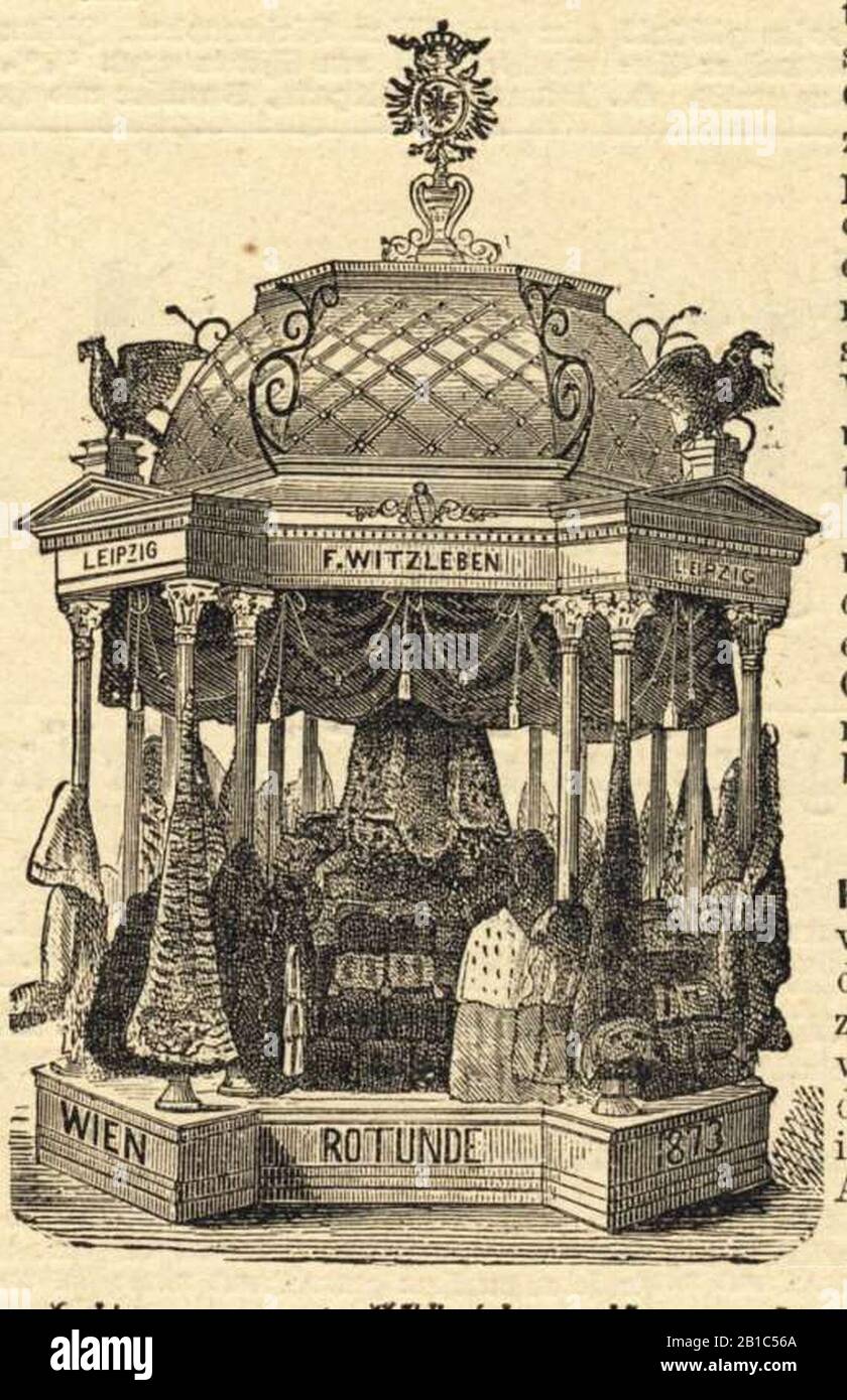 Furrier Witzleben in Leipzig, advertisement 1873 (2 Stock Photo - Alamy