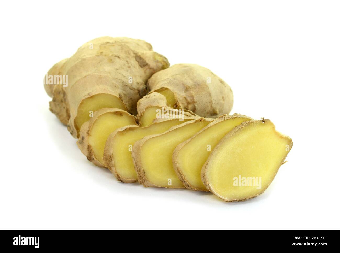 Ginger isolated. Fresh ginger on white background, raw material for ...