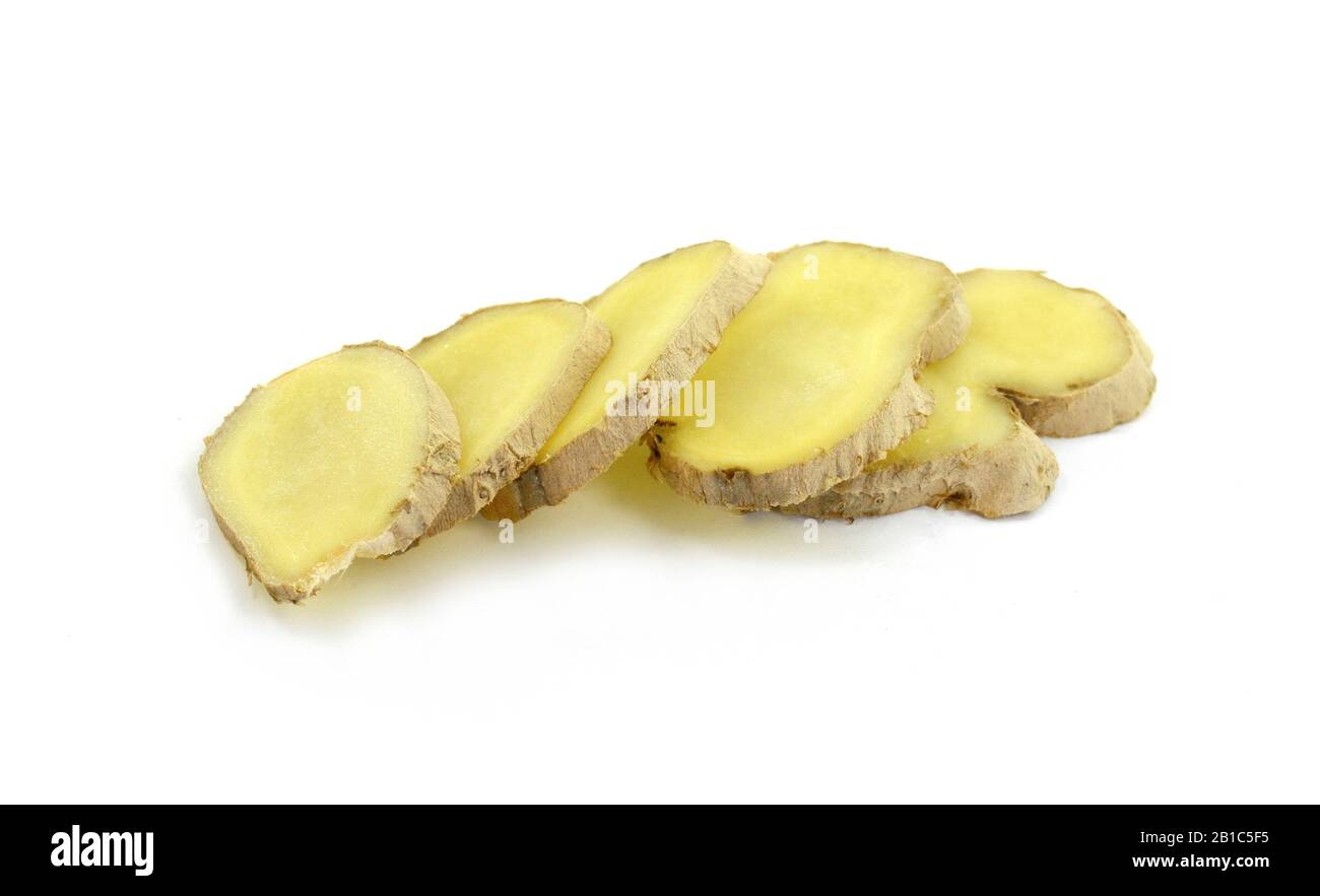 Ginger isolated. Fresh ginger on white background, raw material for ...