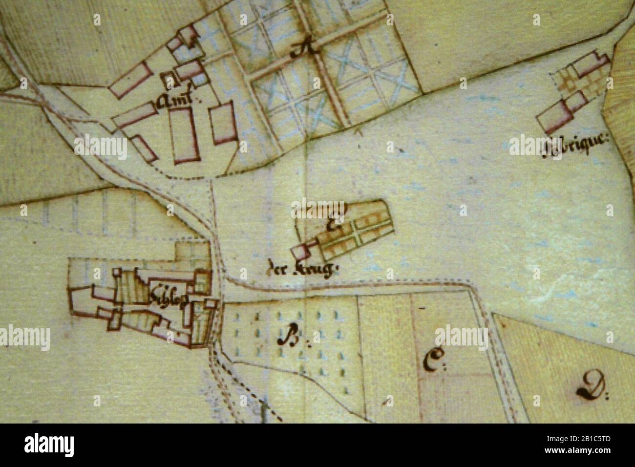 Fürstenberg Lageplan 18. Jahrhundert Stock Photo - Alamy