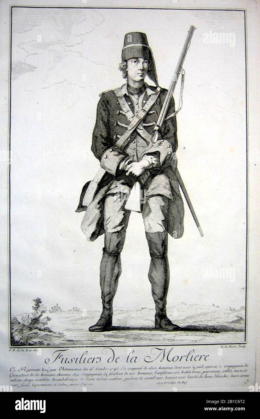 Fusiliers de La Morlière - Fantassin NB XVIIIe siècle Stock Photo - Alamy