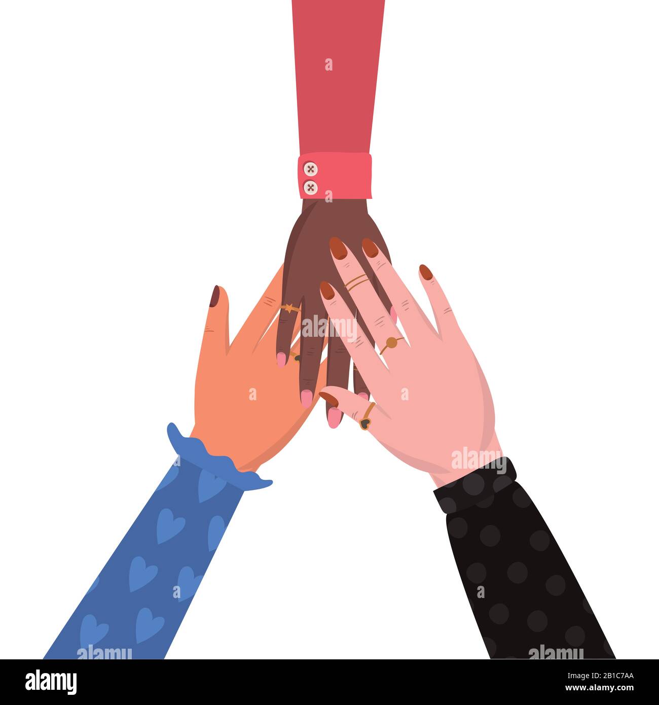 Isolated united female hands vector design Stock Vector Image & Art - Alamy