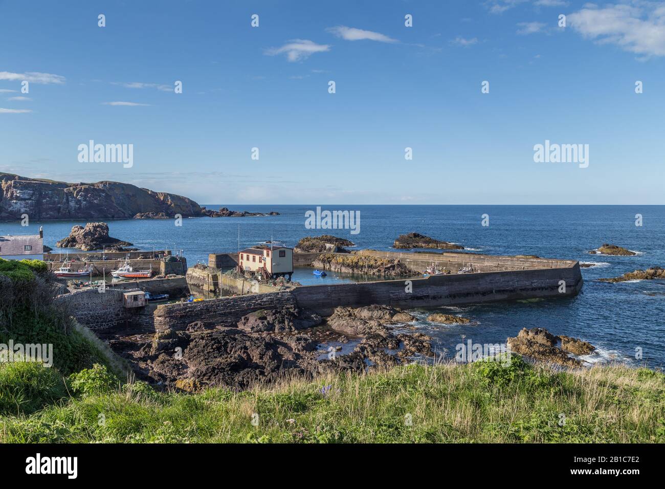 St Abbs harbour, a small fishing village near Coldingham in ...