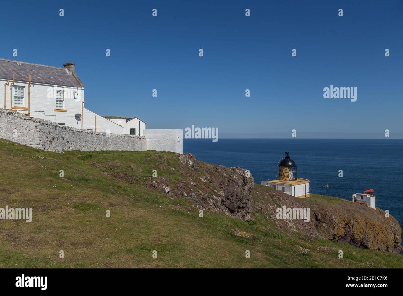 Set amongst dramatic cliffs and sea stacks, St Abbs Head Lighthouse in St Abbs Head Nature ...