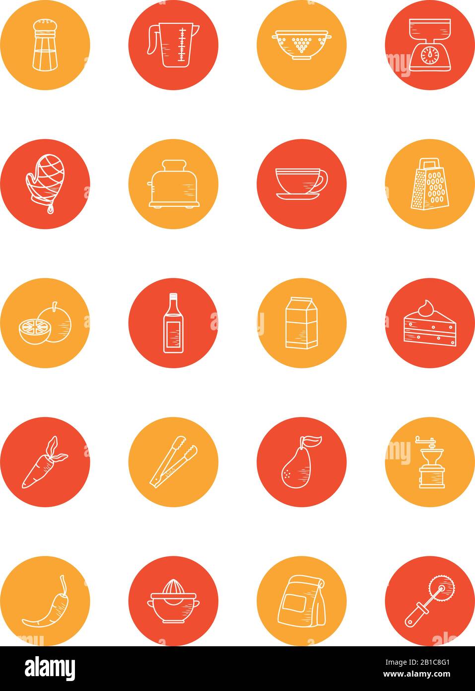 block style icon set design, Cook kitchen Eat food restaurant home menu ...