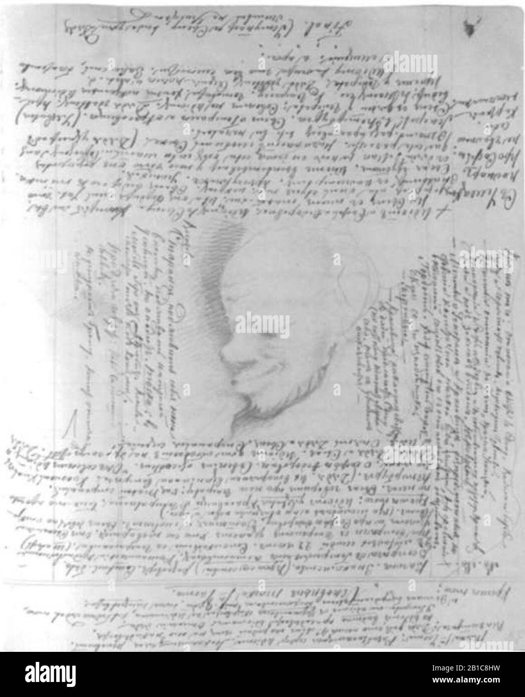 Fyodor Dostoyevsky manuscript and drawing 08 Stock Photo - Alamy