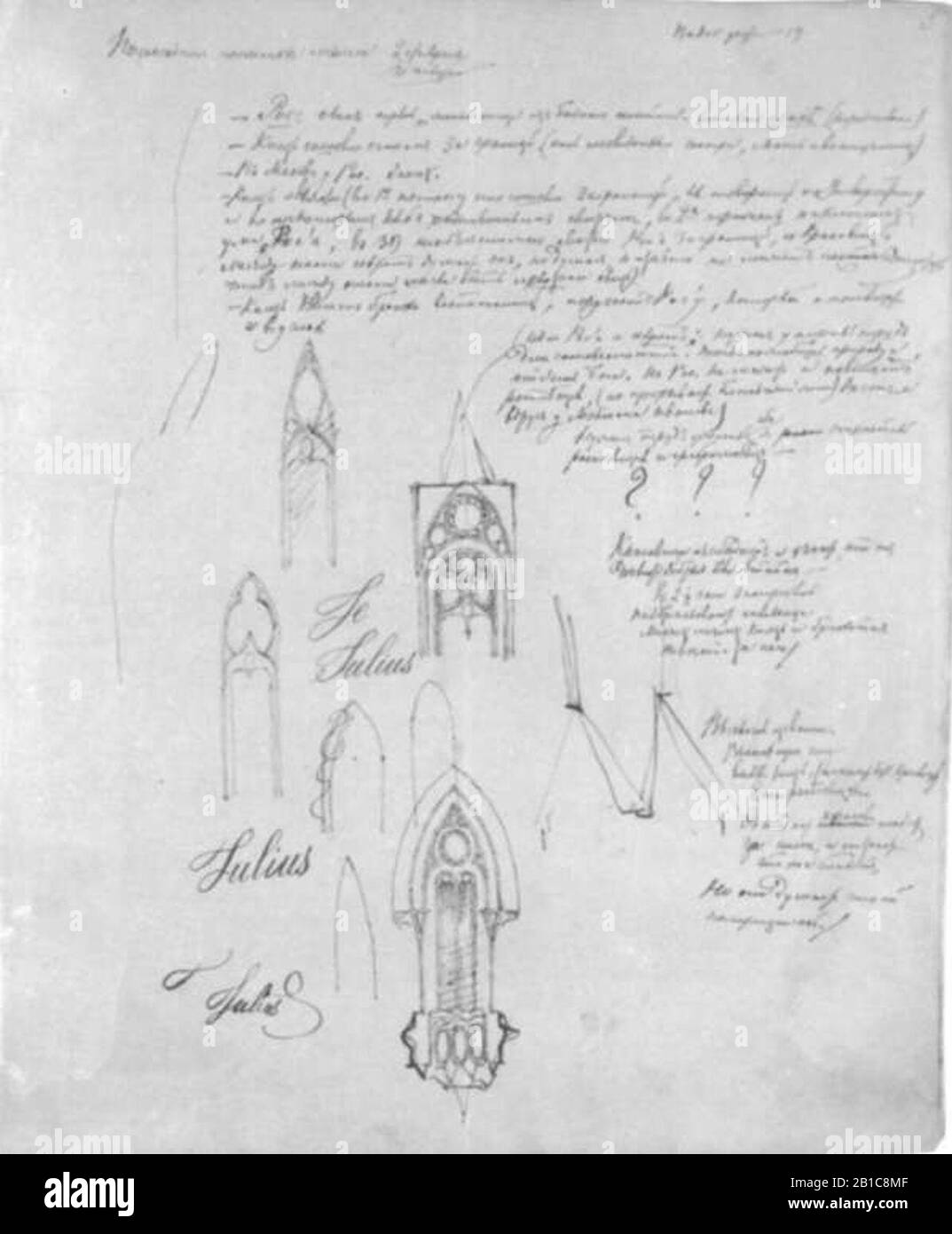 Fyodor Dostoyevsky manuscript and drawing 20 Stock Photo - Alamy