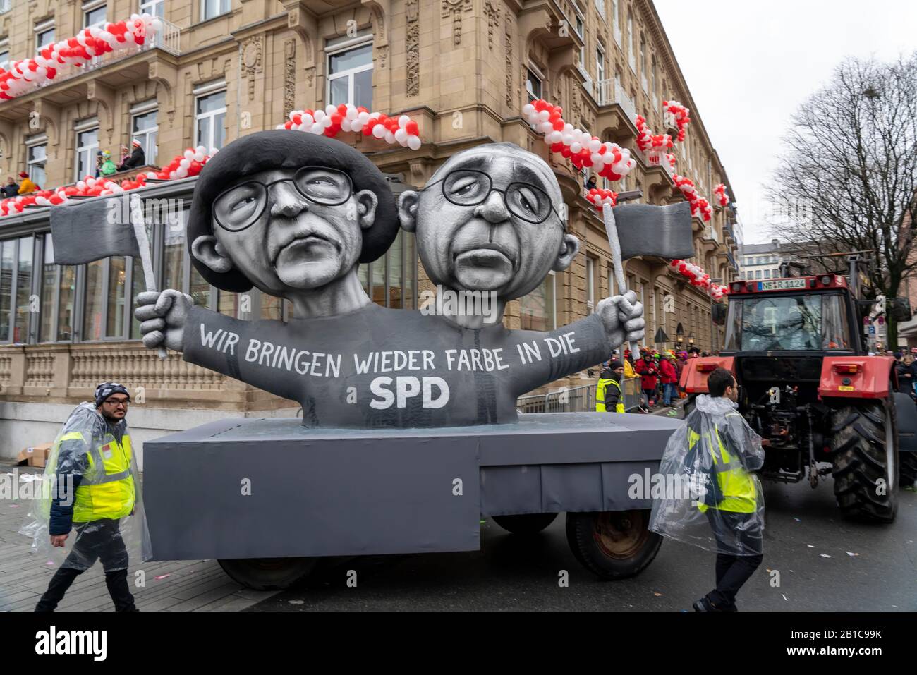 Shrove Monday procession in DŸsseldorf, street carnival, motive car in ...