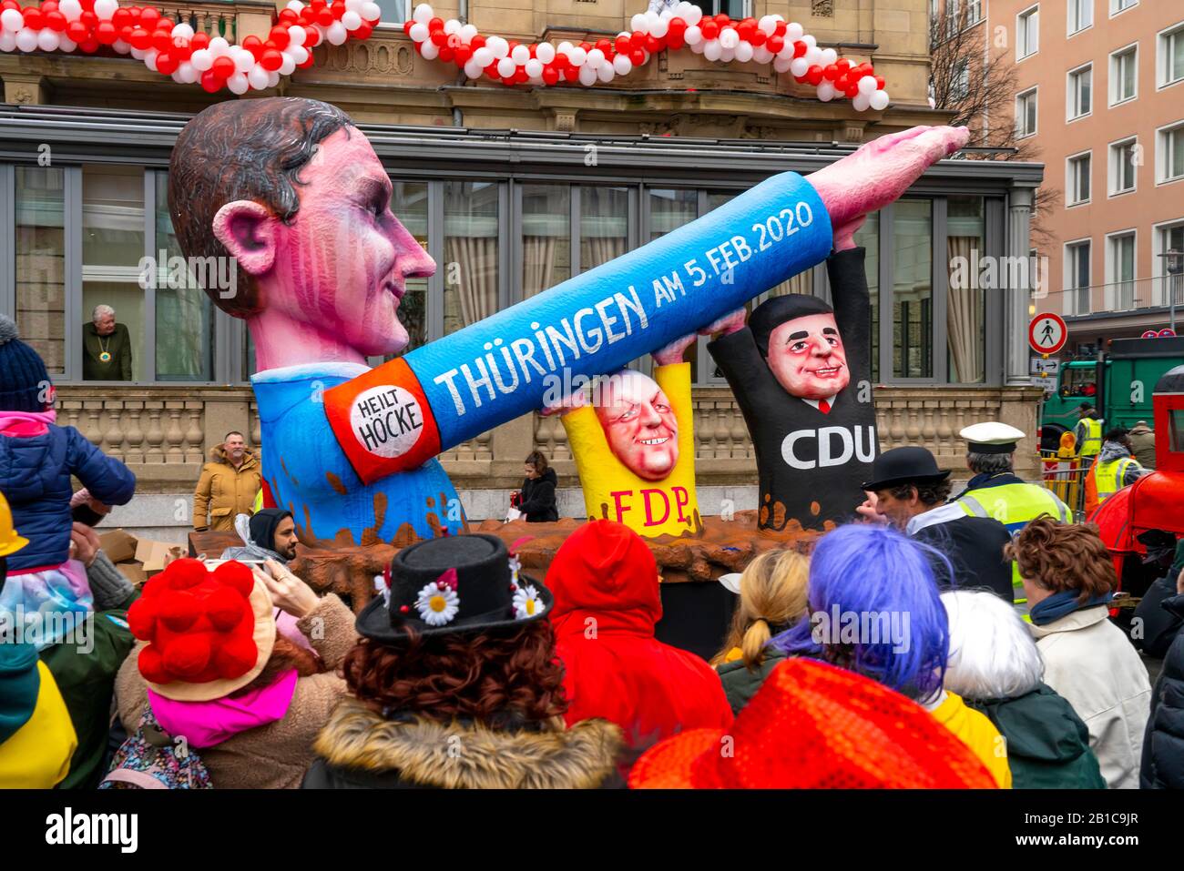 Shrove Monday procession in DŸsseldorf, street carnival, motive car in ...