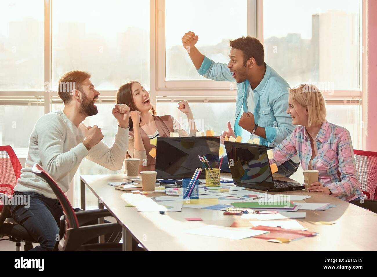 Concept of victory, huge windows background Stock Photo - Alamy