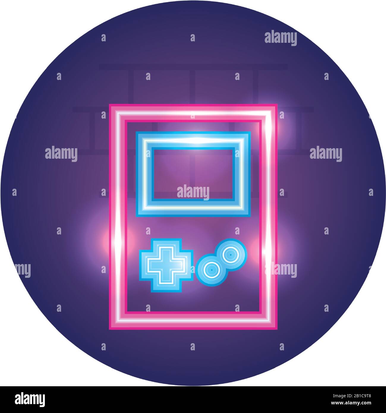 tetris neon style icon design, videogame play leisure gaming technology ...