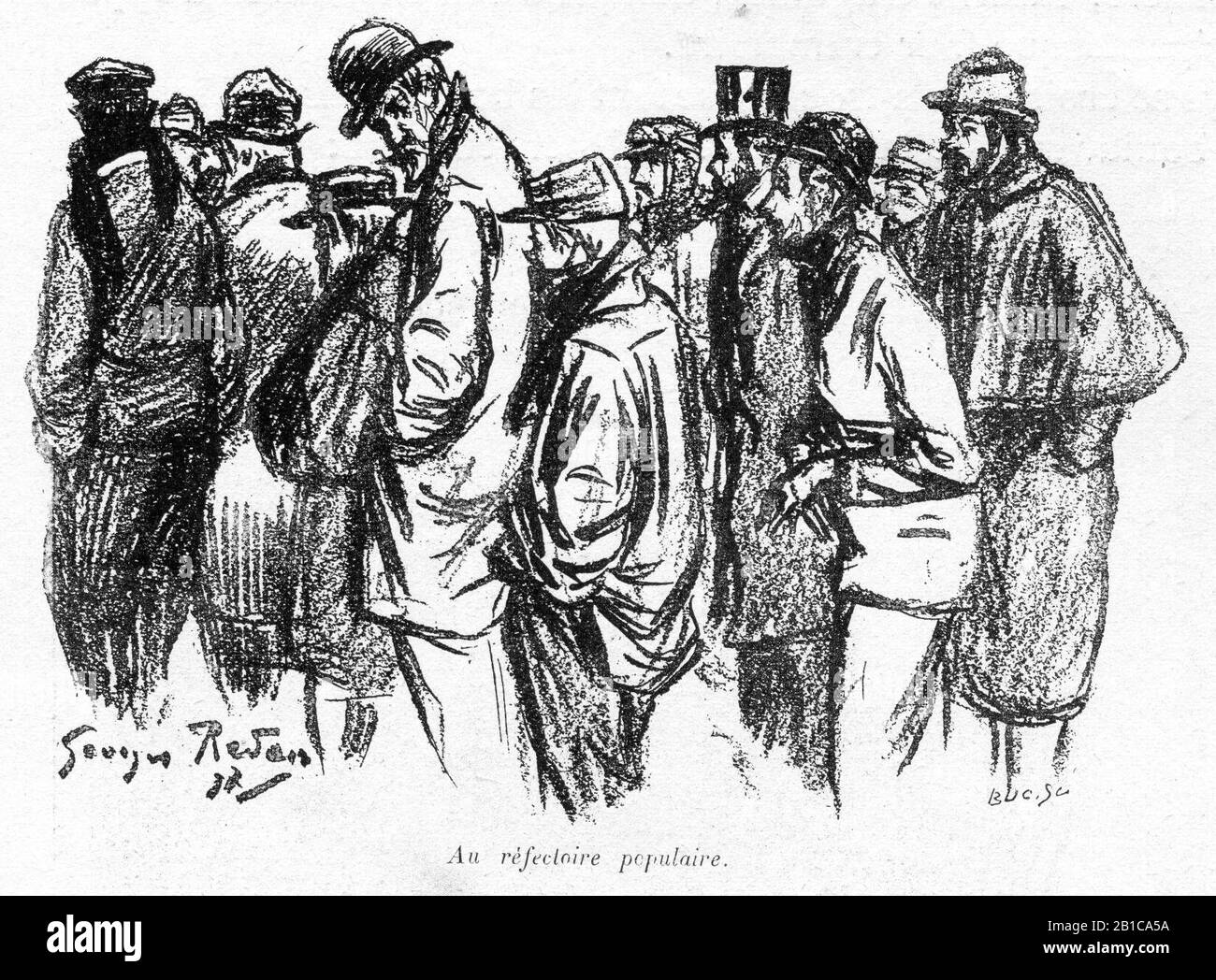 G. Redon (Paris en plein air, BUC, 1897) 09.Au réfectoire populaire ...