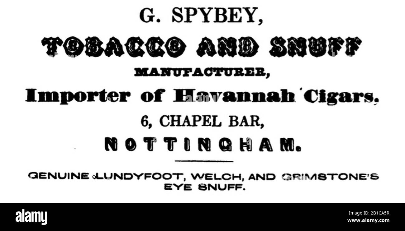 G. Spybey Nottingham Stock Photo - Alamy