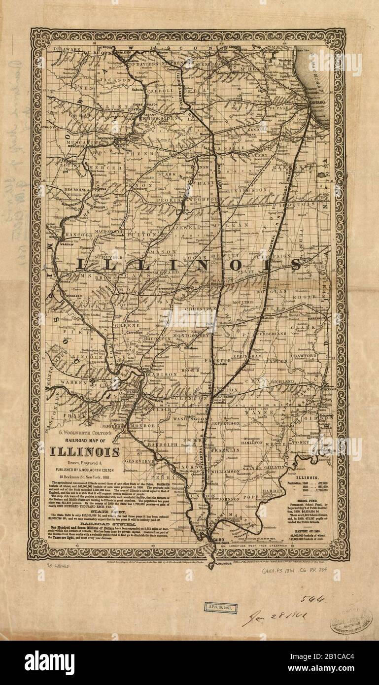 G. Woolworth Colton's railroad map of Illinois Stock Photo - Alamy G. Woolworth Colton's railroad map of Illinois Stock Photo - Alamy