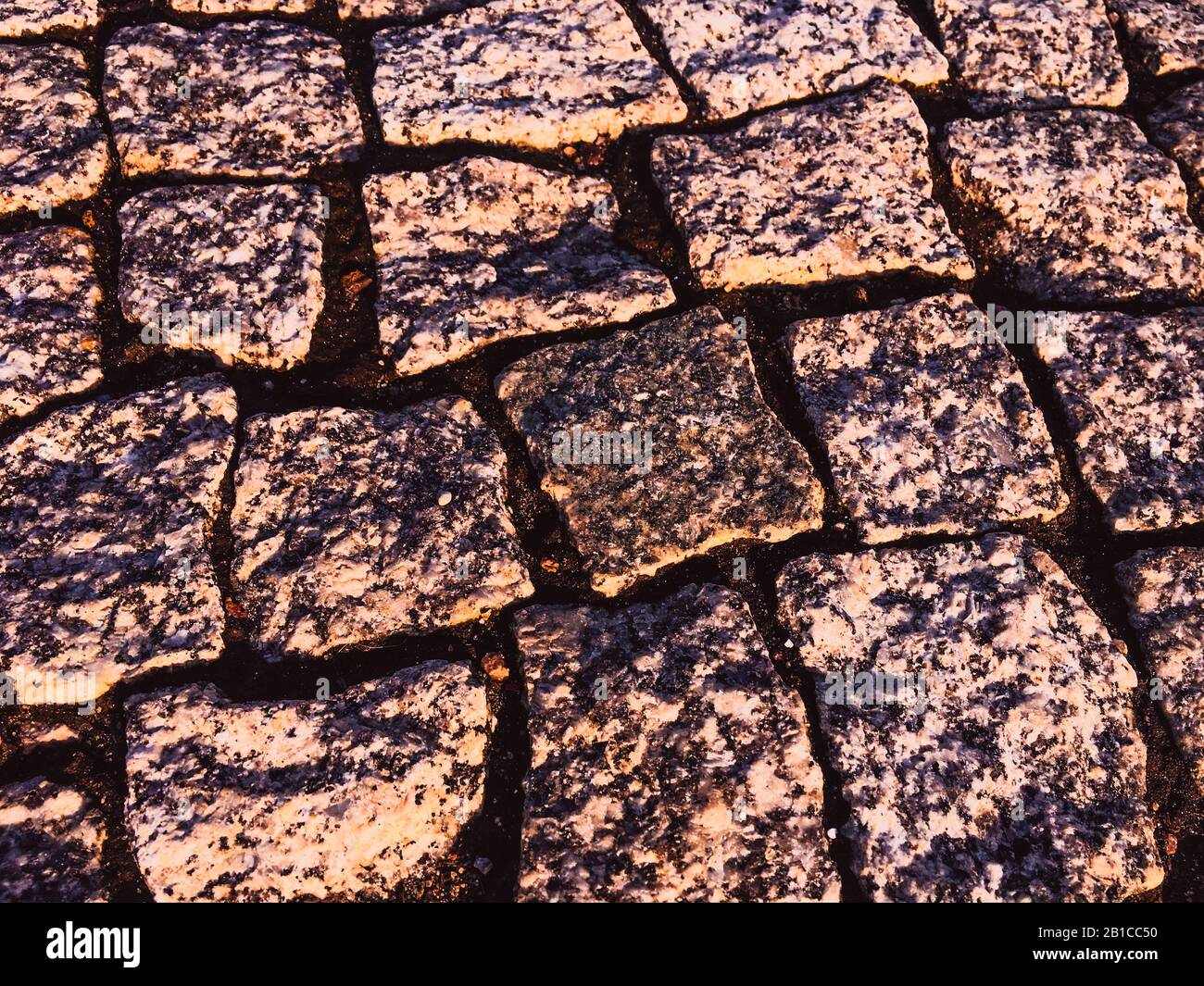 Tiles, road and paving concept - Old rustic stone pavement textured ...