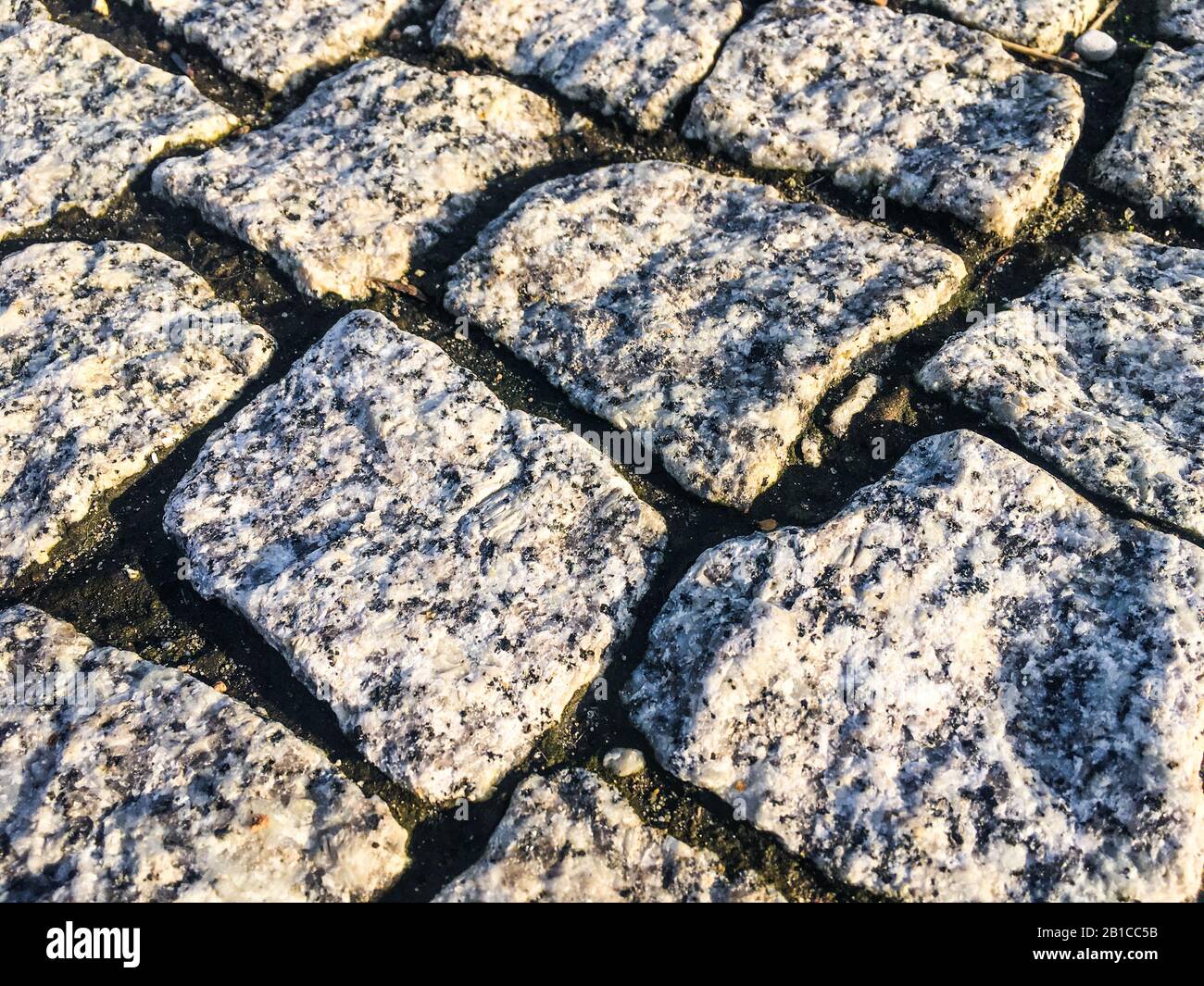 Tiles, road and paving concept - Old rustic stone pavement textured ...