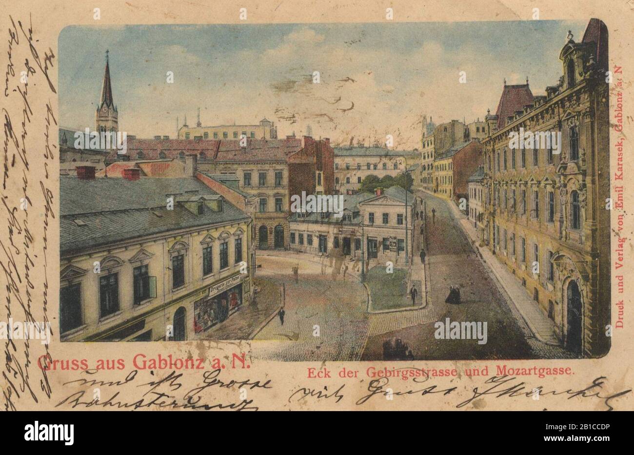 Gablonz a. d. Neiße (CZ), Tschechien - Ecke der Gebirgsstraße und ...