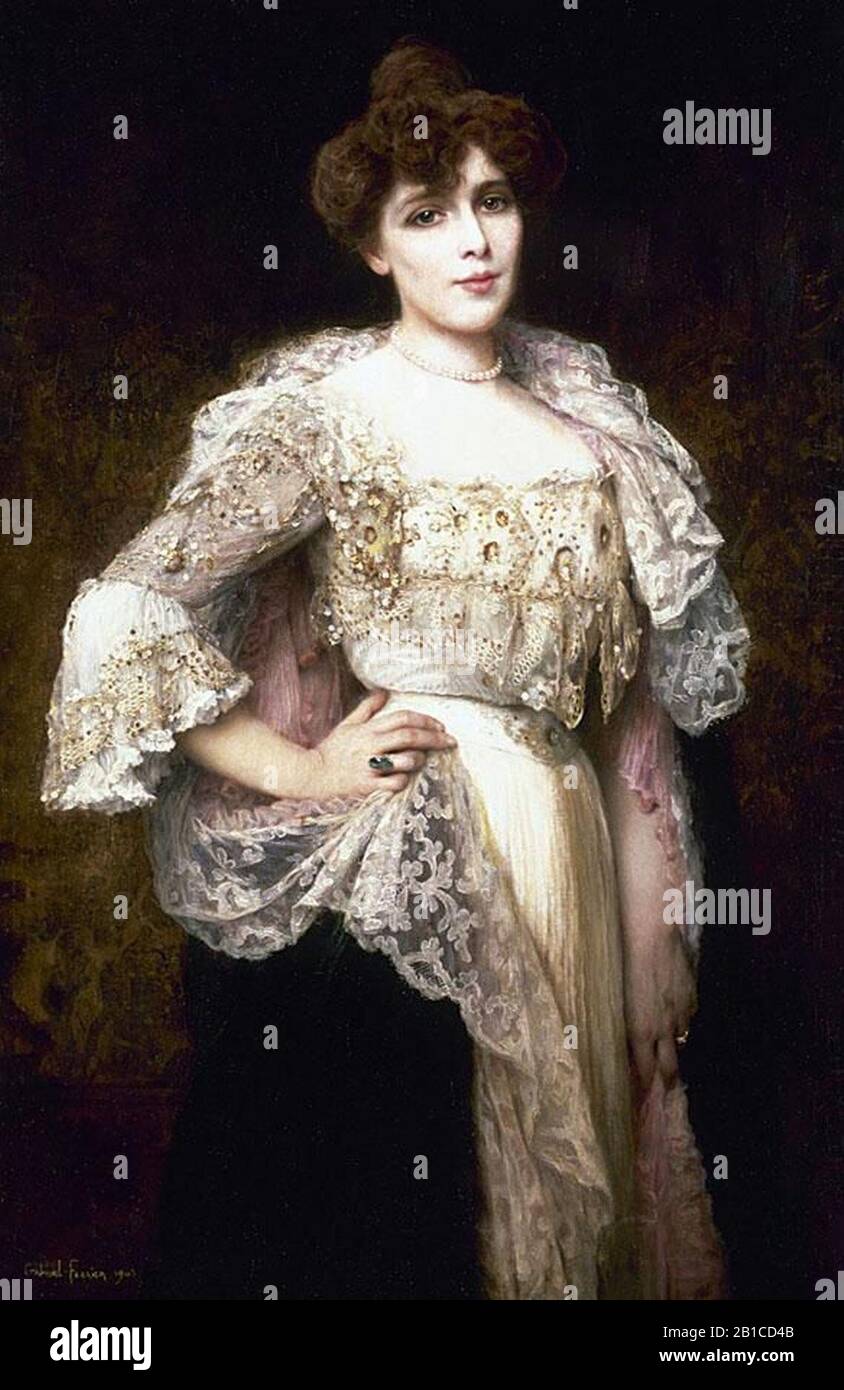 Gabriel Ferrier - Portrait of a Lady Stock Photo - Alamy