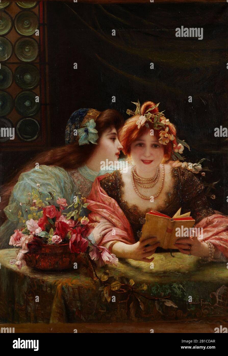 Gabriel Joseph Marie Augustin Ferrier - La lecture Stock Photo - Alamy