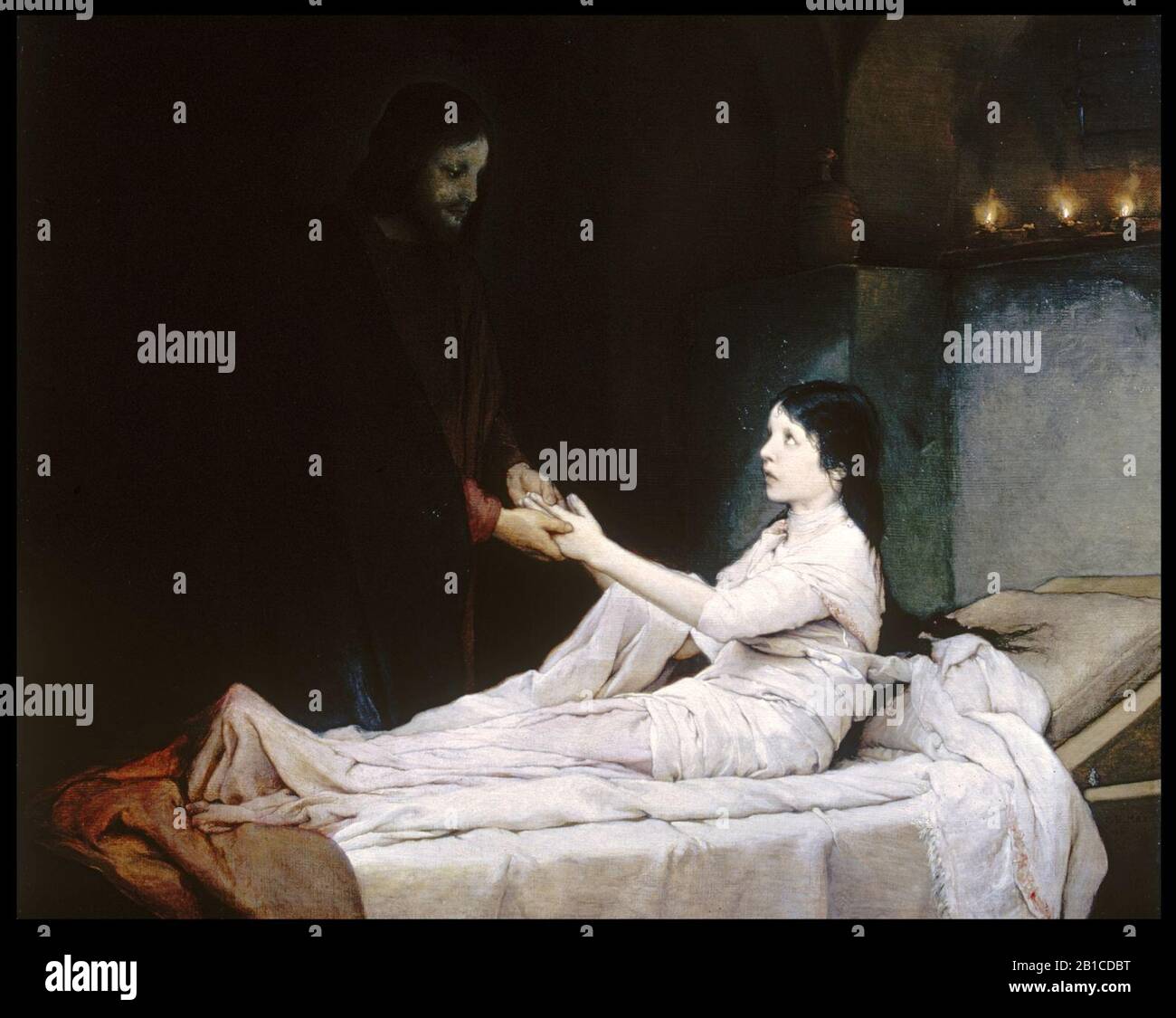 Gabriel Max - The Raising of the Daughter of Jairus Stock Photo - Alamy