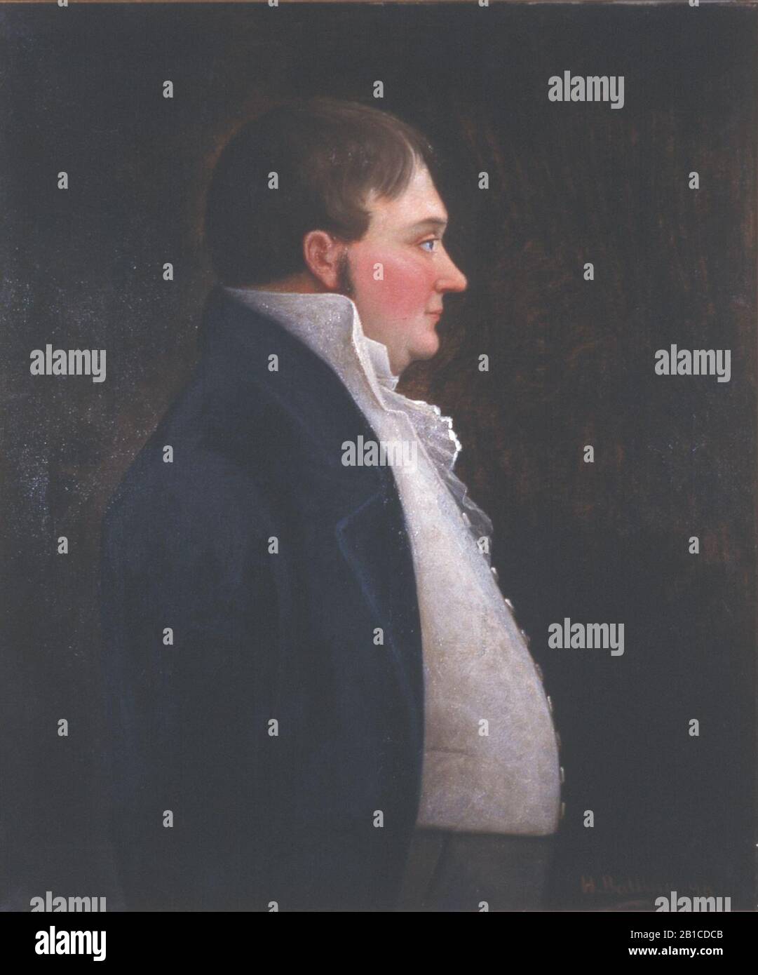 Gabriel Lund, maleri av Ole Peter Hansen Balling, Eidsvoll 1814, EM ...