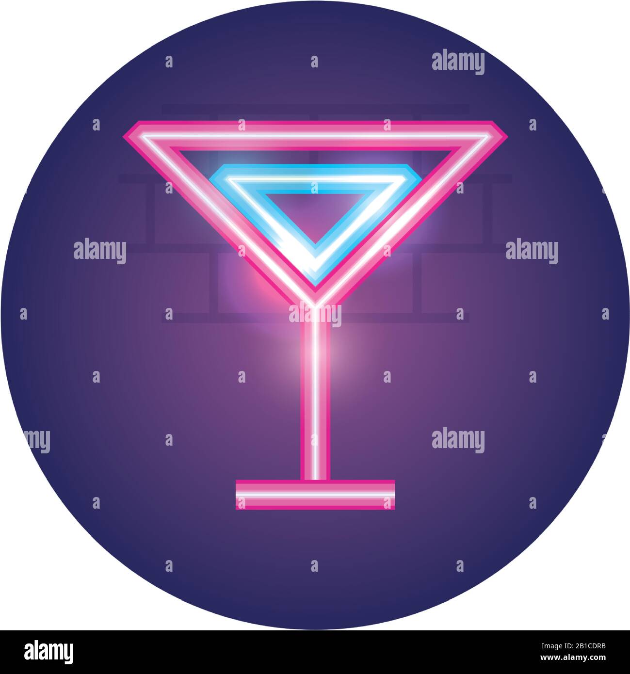 Cocktail neon style icon design, Alcohol drink bar beverage liquid menu ...