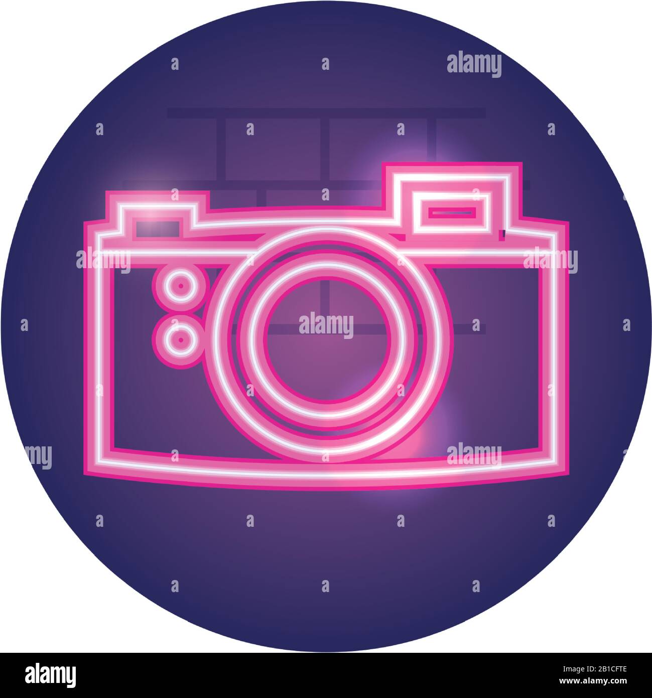 retro camera neon style icon device design, Gadget technology ...