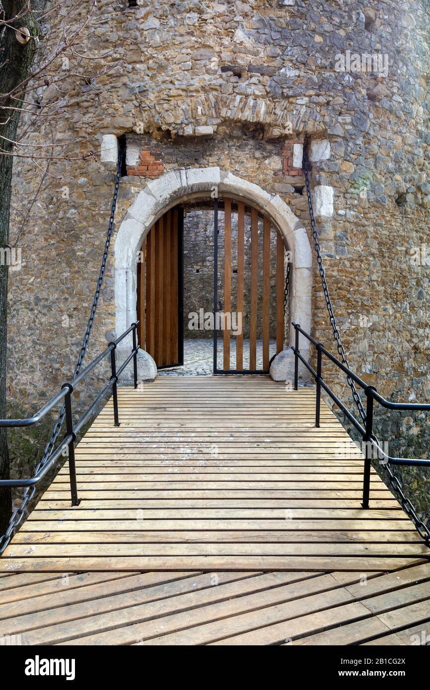 The gate of the Barbican bastion in Pecs, Hungary Stock Photo - Alamy