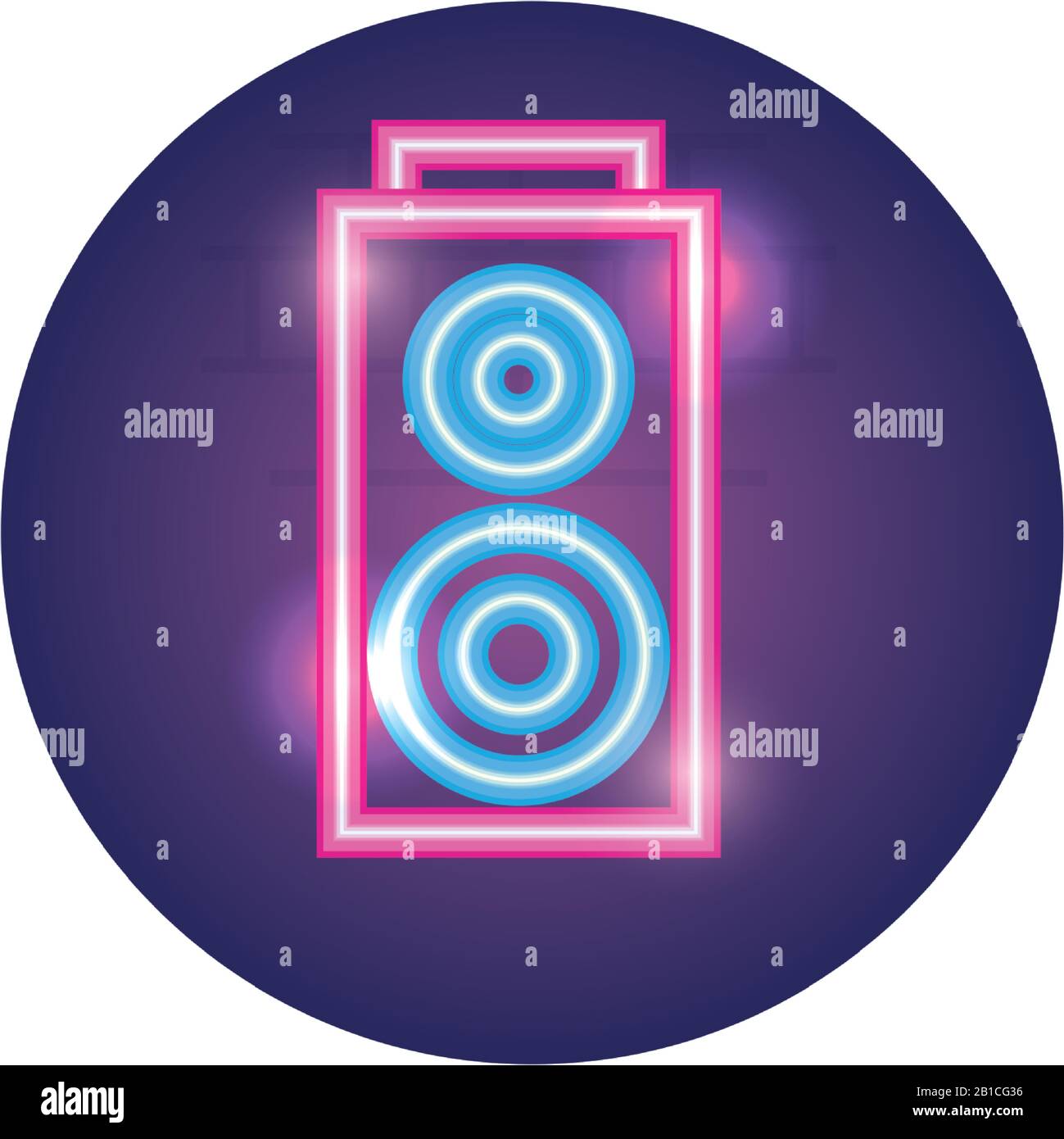 speaker neon style icon design, Music sound melody song musical art and ...