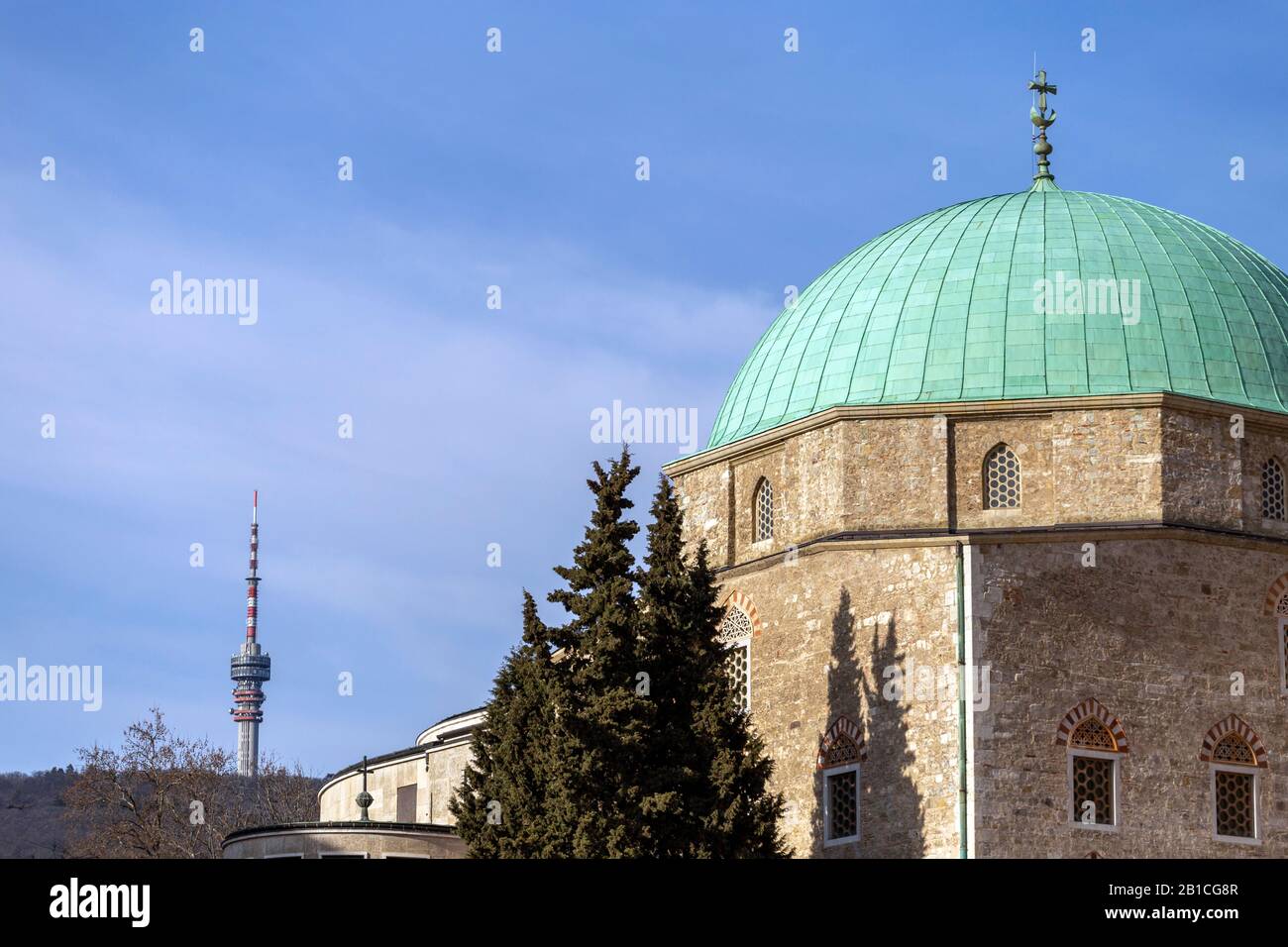 The mosque of pasha Qasim the Victorious with the TV Tower in the ...