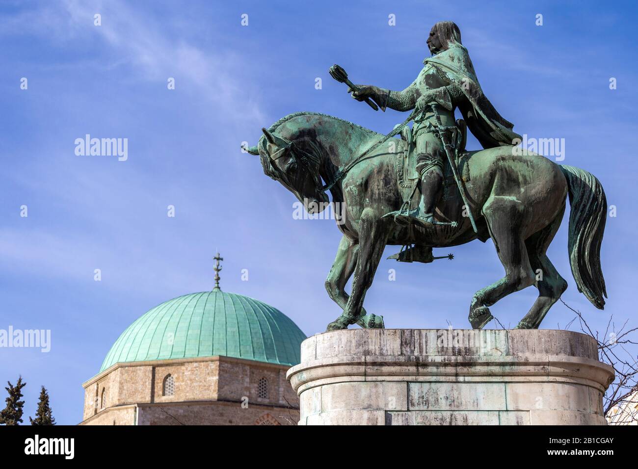 Statue of Hunyadi Janos (hungarian general from the medieval times) at ...