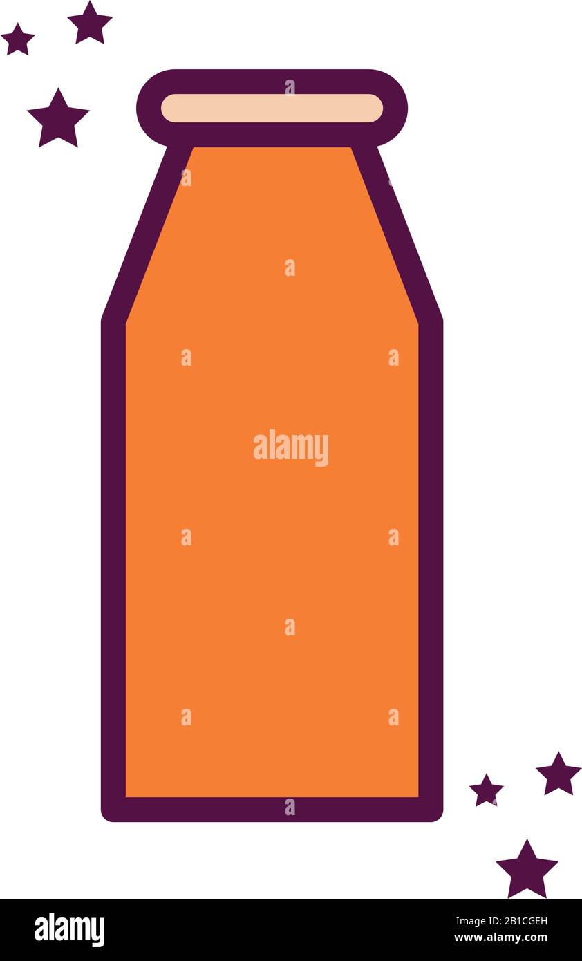 Isolated milk bottle line and fill style icon vector design Stock ...