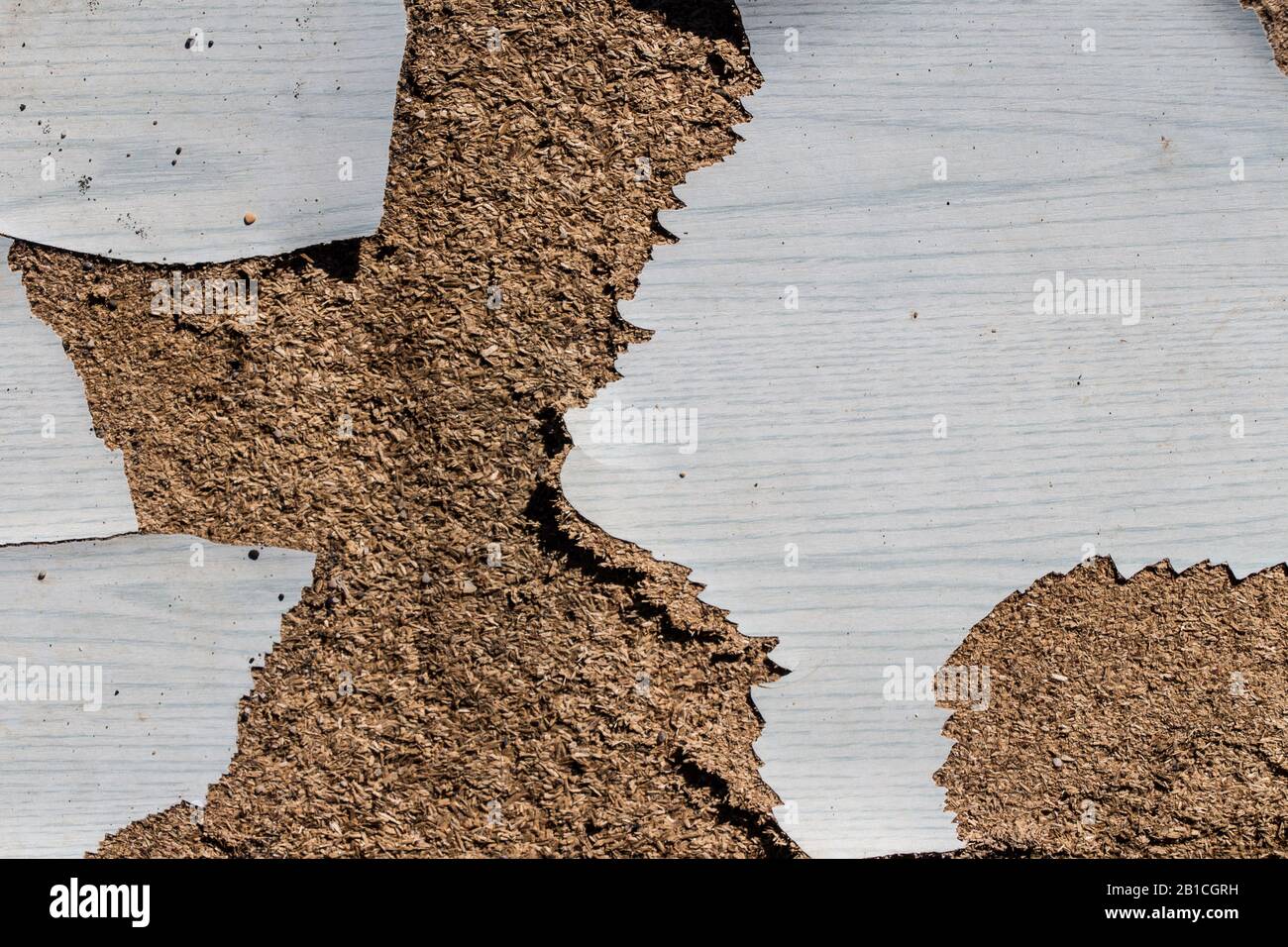 dirty chipboard, badly damaged chipboard, wood sheets Stock Photo - Alamy