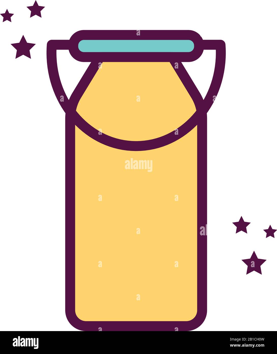 Isolated milk bucket line and fill style icon vector design Stock ...