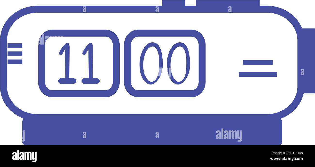 Retro radio clock line style icon design, Music sound melody song ...